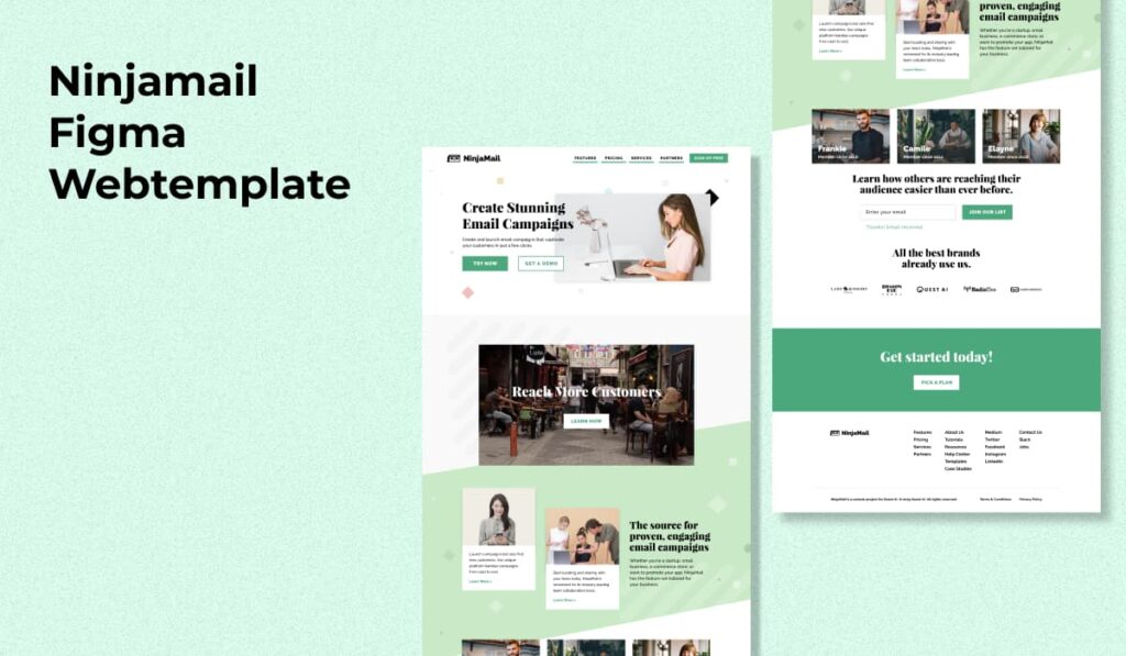 Figma Ninja Landing Page Template - Free Figma, XD, Sketch UI Design ...