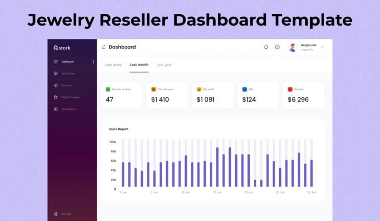Figma Jewelry Reseller Dashboard Template - Free Figma, XD, Sketch UI ...