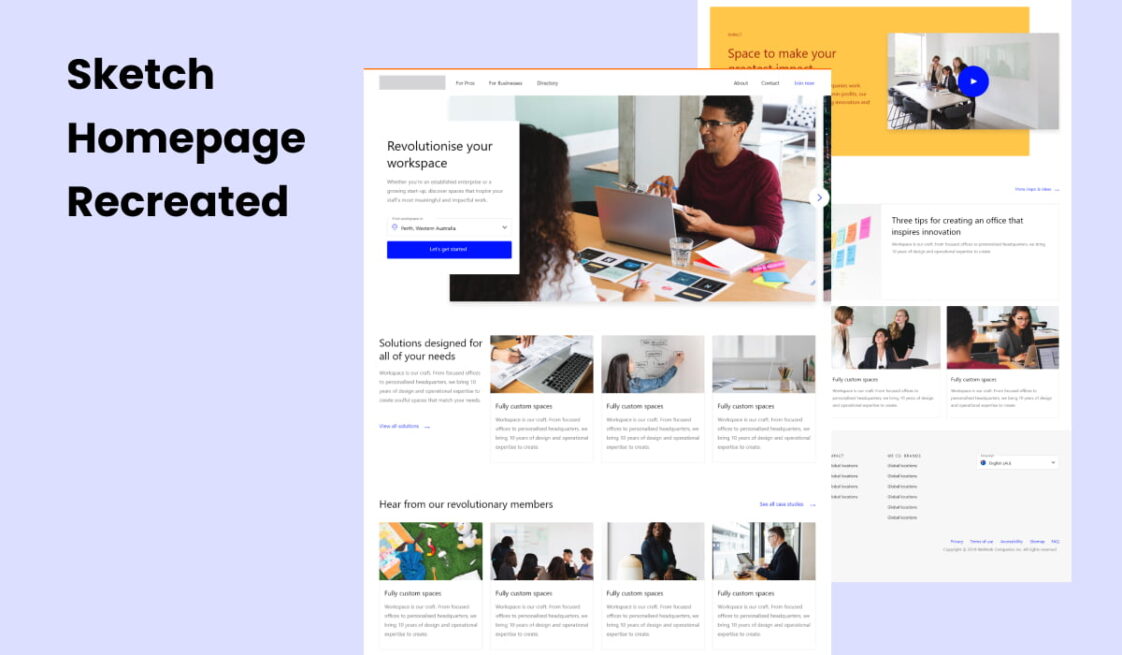 Sketch in Homepage Recreated