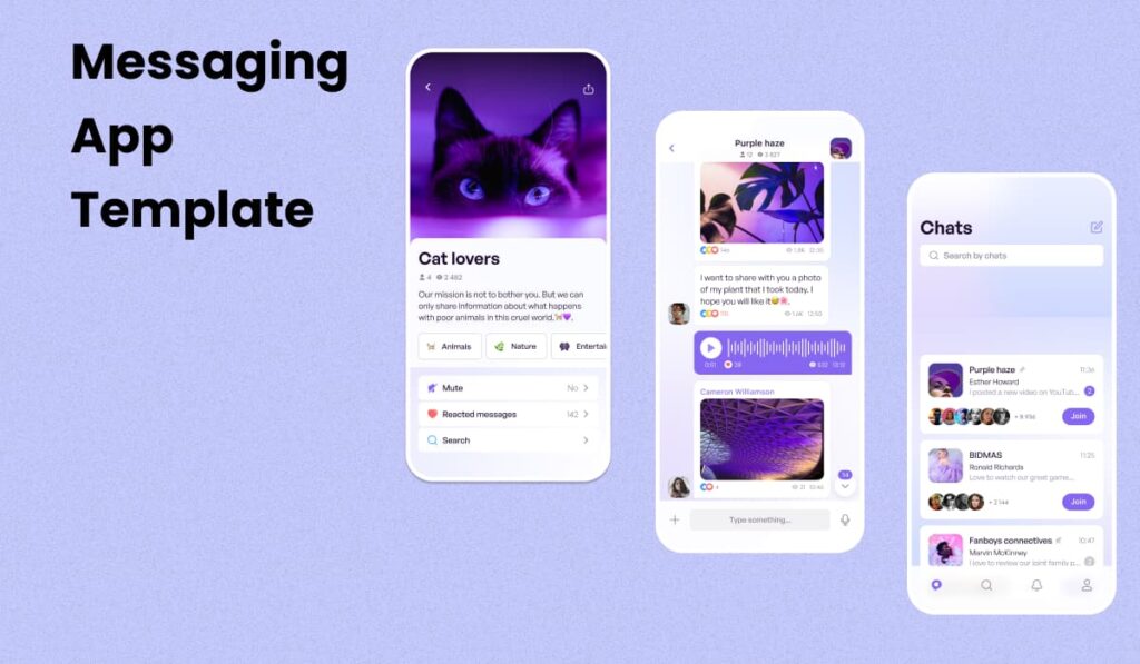 Messaging App UI Template - Free Figma, XD, Sketch UI Design File ...