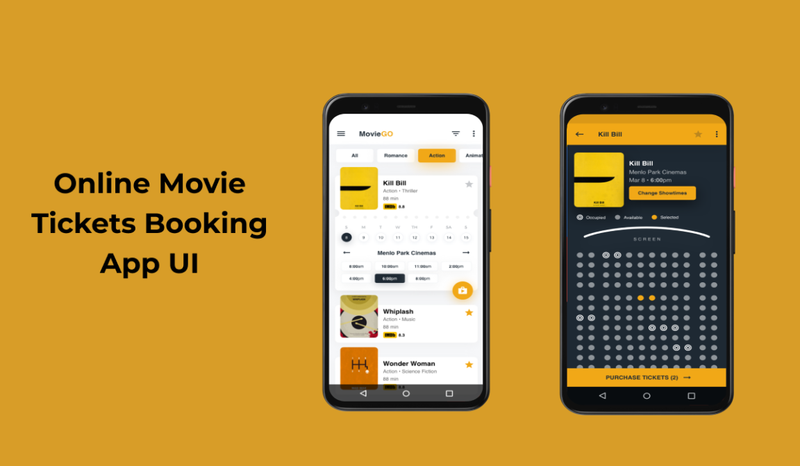 Online Movie Tickets Booking App UI - Freebies