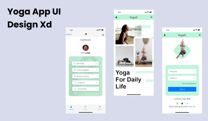 YogaX-Yoga App UI Design Xd Template - Free Figma, XD, Sketch UI Design ...