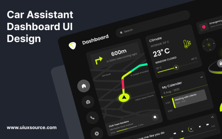 Car Assistant Dashboard UI Design