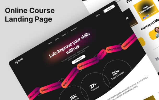 Online Course Landing Page UI Design
