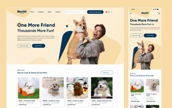 Pet Store Website UI Design Figma File Freebie