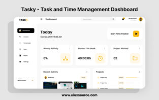 Tasky - Task and Time Management Dashboard - UIUXSOURCE