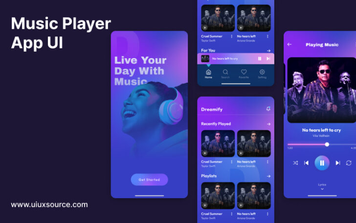 Music Player App UI Design Figma File Free