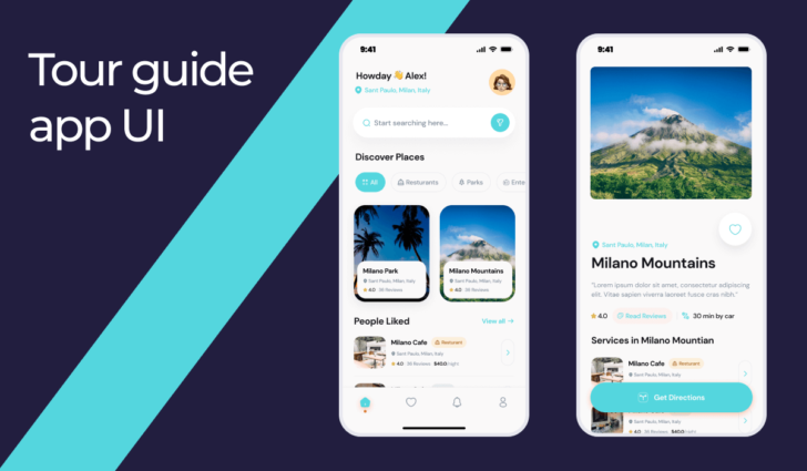 Tour Guide App UI - Free Figma, XD, Sketch UI Design File Website ...