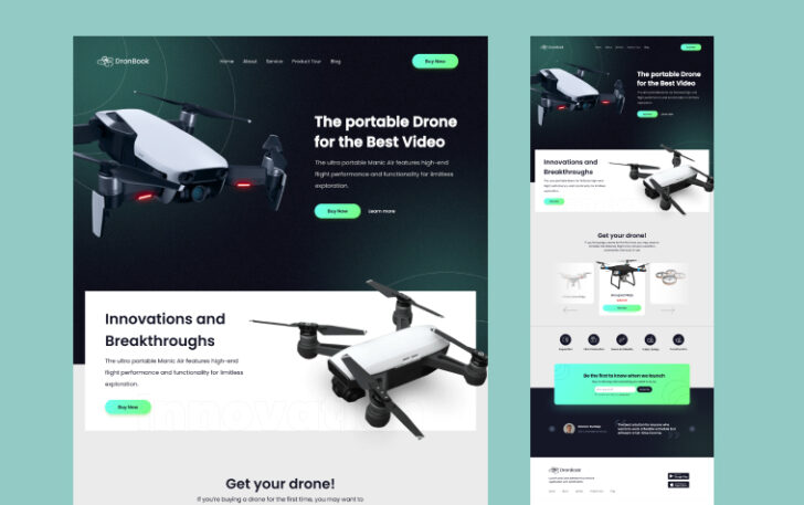 Drone Landing Page UI - Figma File