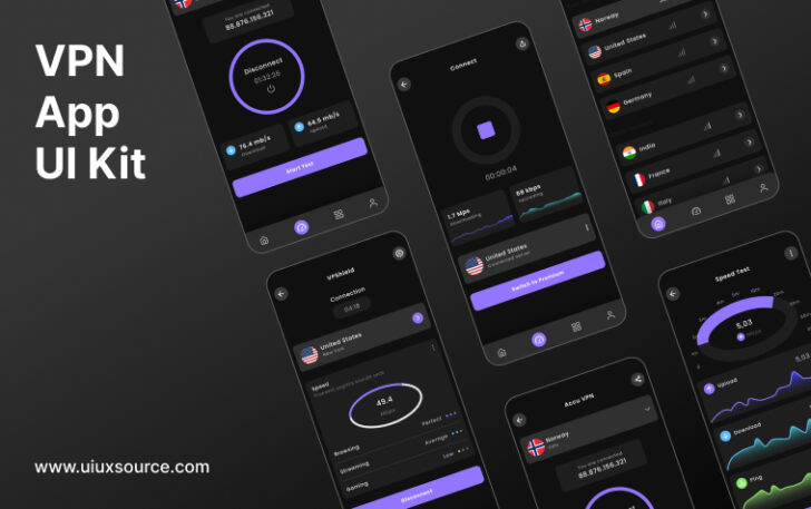 VPN App UI Design Figma File